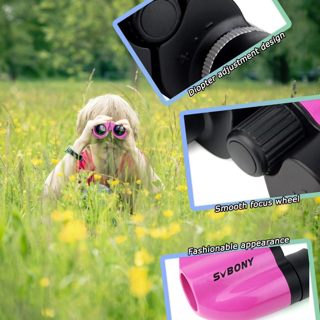 Binóculos SVBONY SV26 8x21 Infantil nas Cores Azul - Rosa e Roxo | SVBONY Brasil Dealers